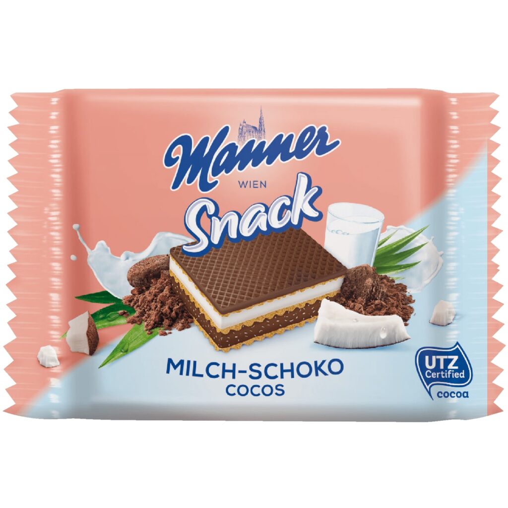 MANNER 100GR WAFER MILK CHOCOLATE COCOS (4x25g) – Food Country – Lider ...